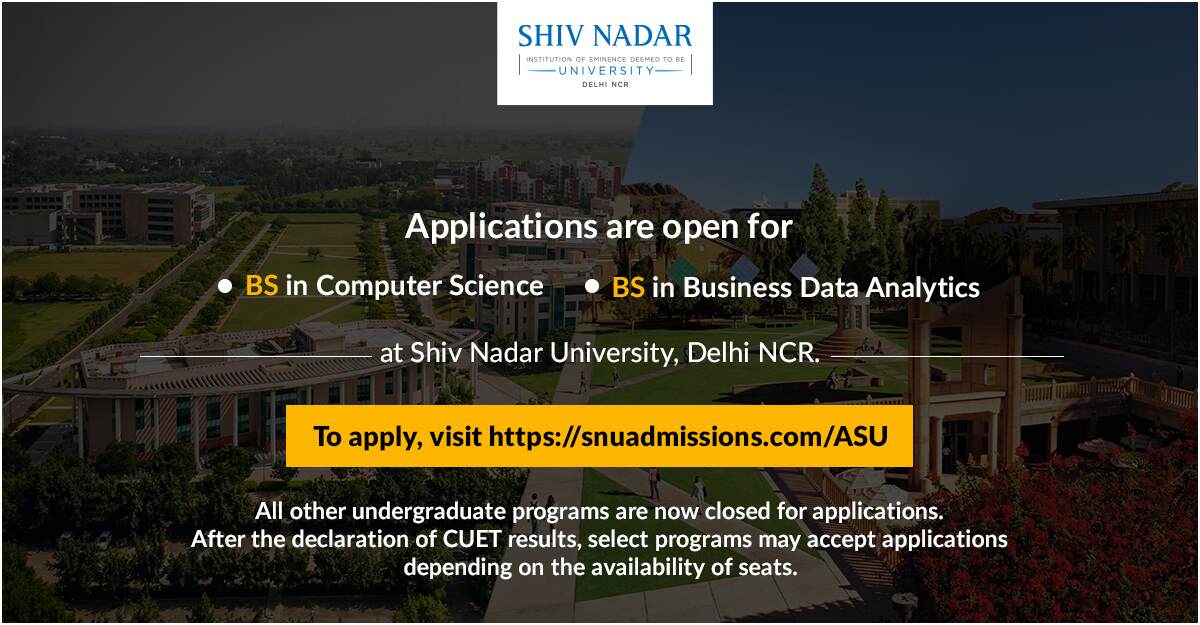 Shiv Nadar University, Delhi NCR : Admissions Open for 2024 for ...